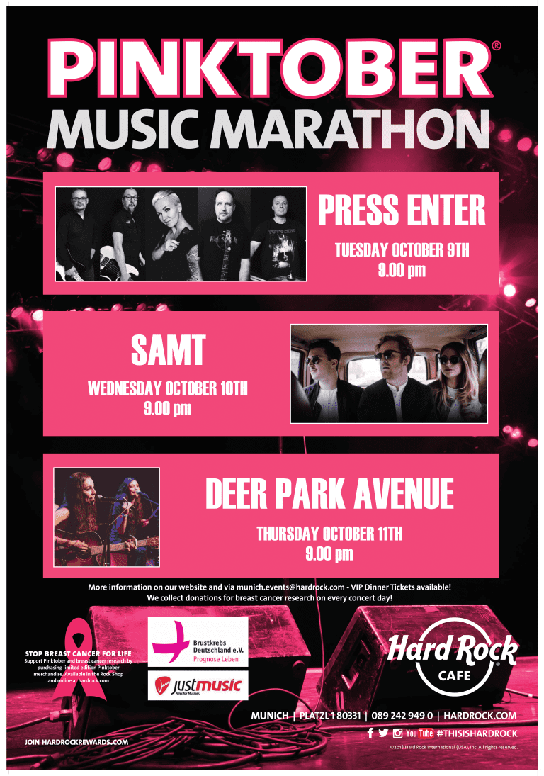 Brustkrebs Deutschland e.V. Pinktober im Hard Rock Cafe München